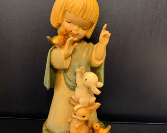 ANRI Ferrandiz Wood Carvings Angels Ornament Figurine Heart Flute Art ...