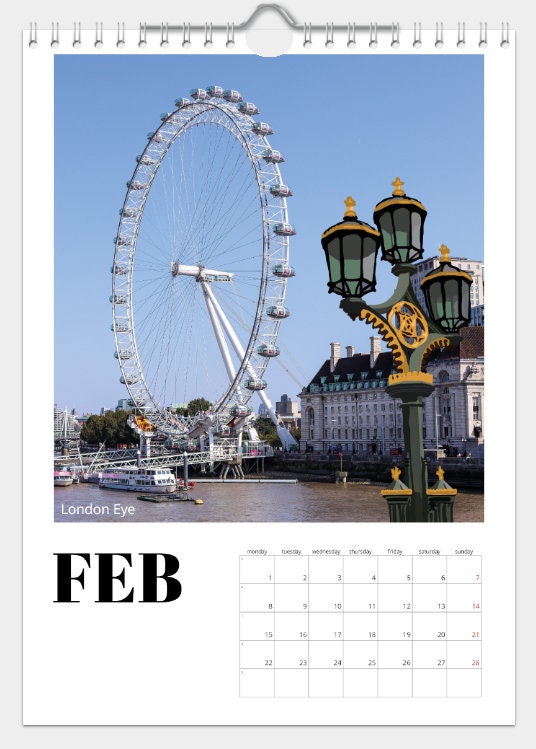 London 2021 Wall Calendar A4 - Etsy