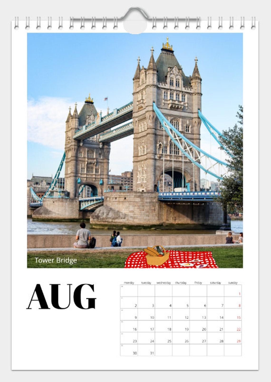 London 2021 Wall Calendar A4 - Etsy