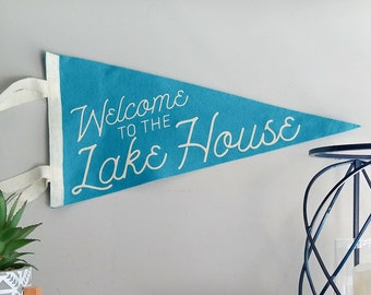 Lake House Pennant 9x18 Inch Made in the USA Flag Wall Hanging ...
