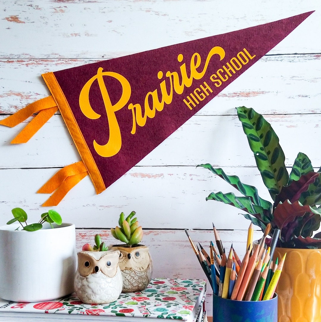 SCHOOL SPIRIT Custom Felt Pennant | Graduation Gift | Photo Prop | Grad ...