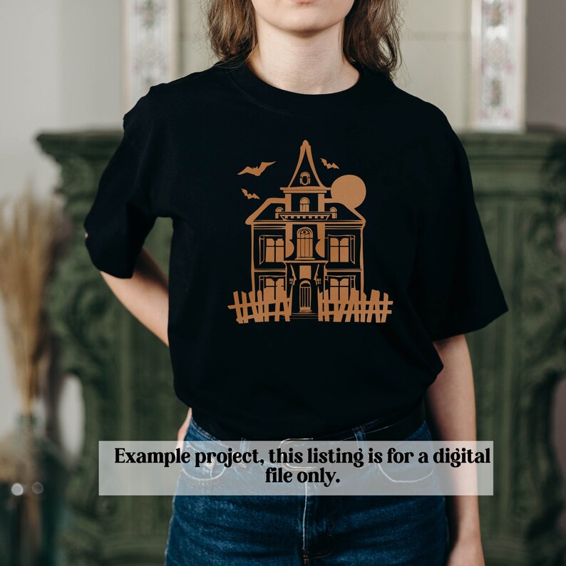 Maison hantée Digital SVG, PNG, jpeg, pack de fichiers DXF | Halloween ...