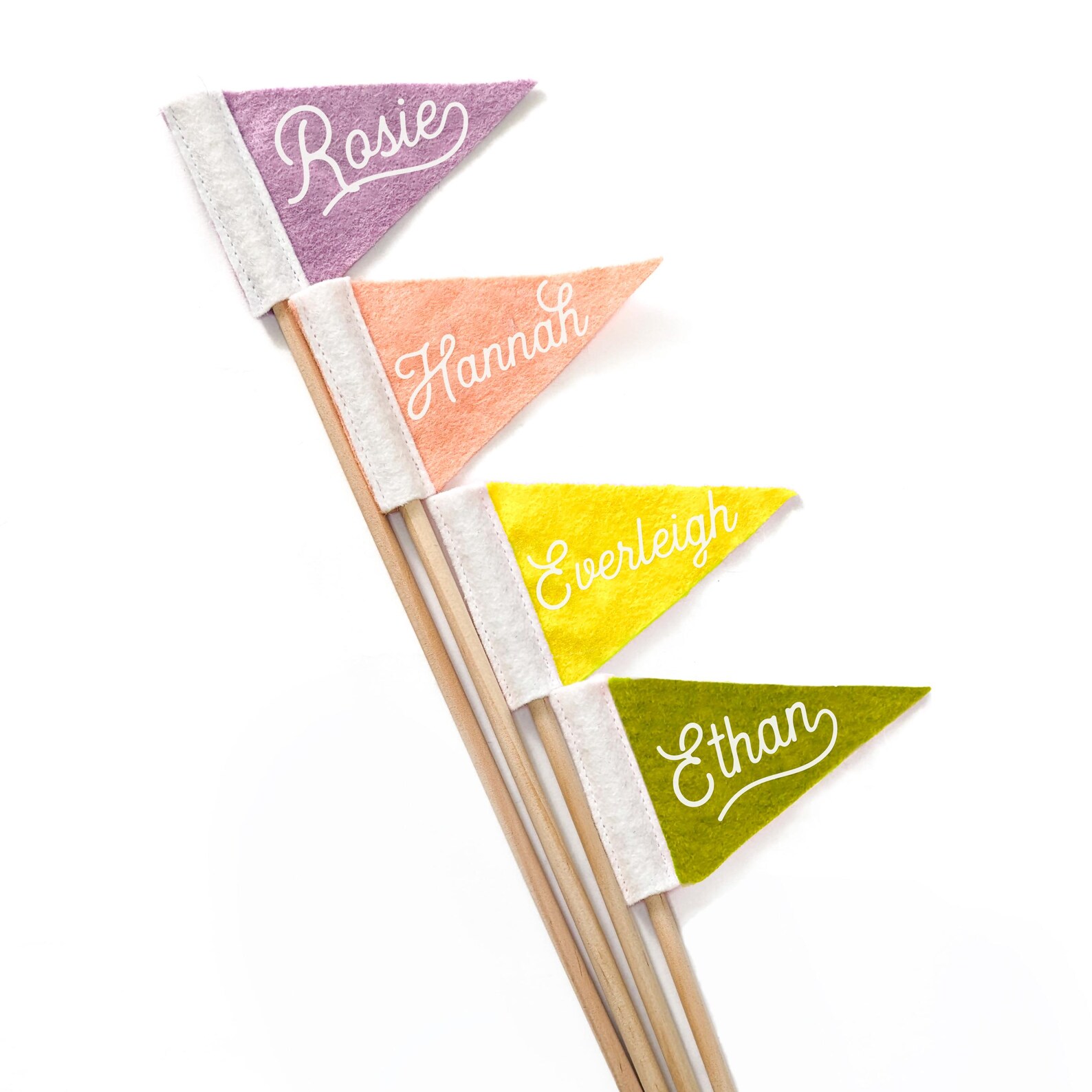 CUSTOM Tiny Pennant | Miniature Personalized Felt Flag on a Stick ...