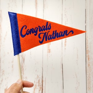 CUSTOM Mini Pennant | Small Felt Pennant on a Stick | Personalized ...