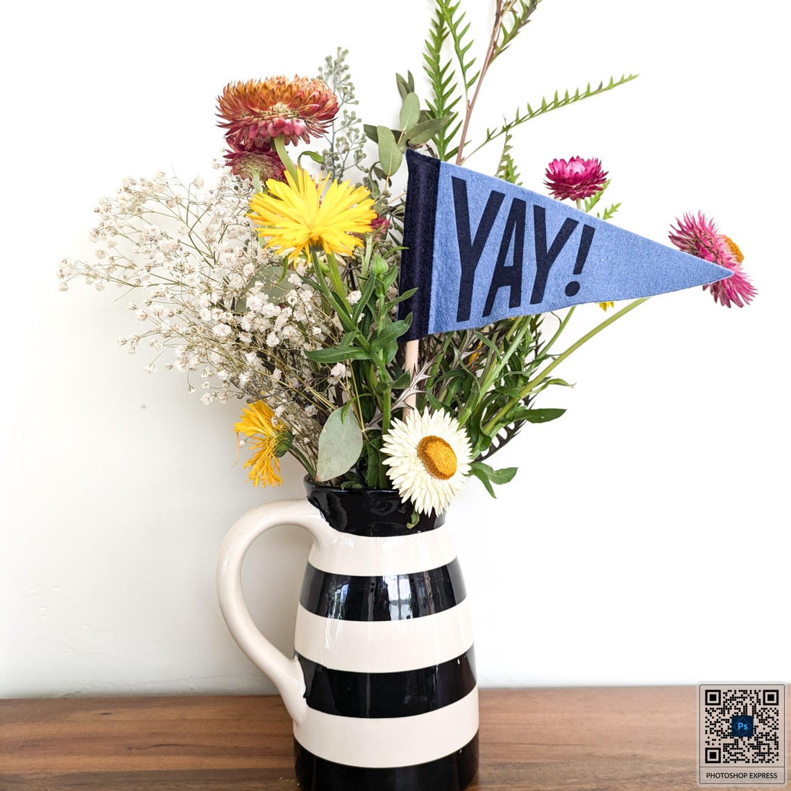 Yay! Mini Pennant, 4x7 Inch Small Flag on Stick - Etsy
