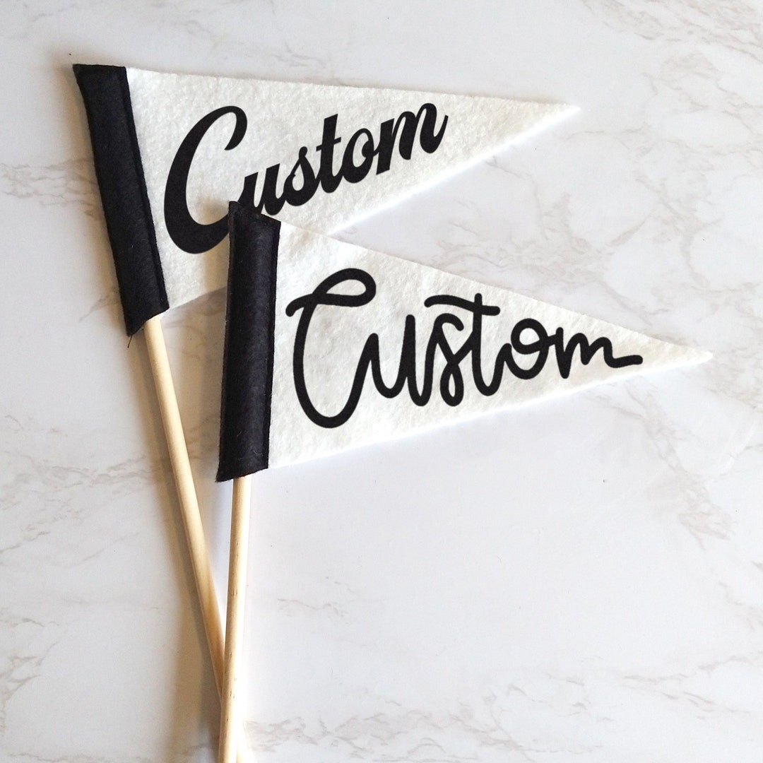 CUSTOM Mini Pennant Small Felt Pennant on a Stick Personalized Design ...