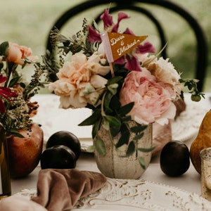 SET of WEDDING Favor Pennants | Centerpiece, Table Decoration and ...