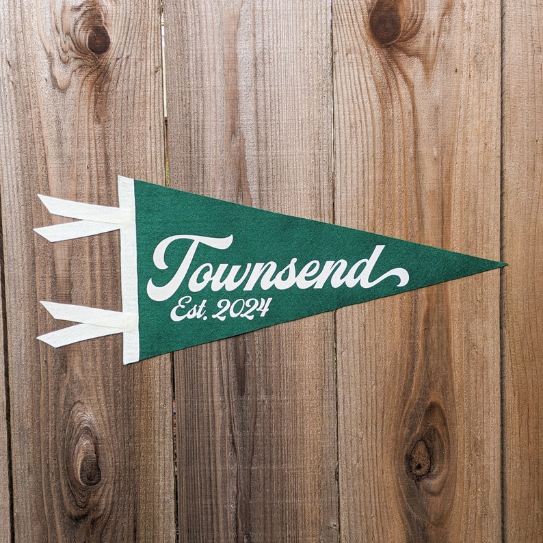 WEDDING Name and Date, Anniversary Gift Pennant | 9x18 Inch Flag With ...
