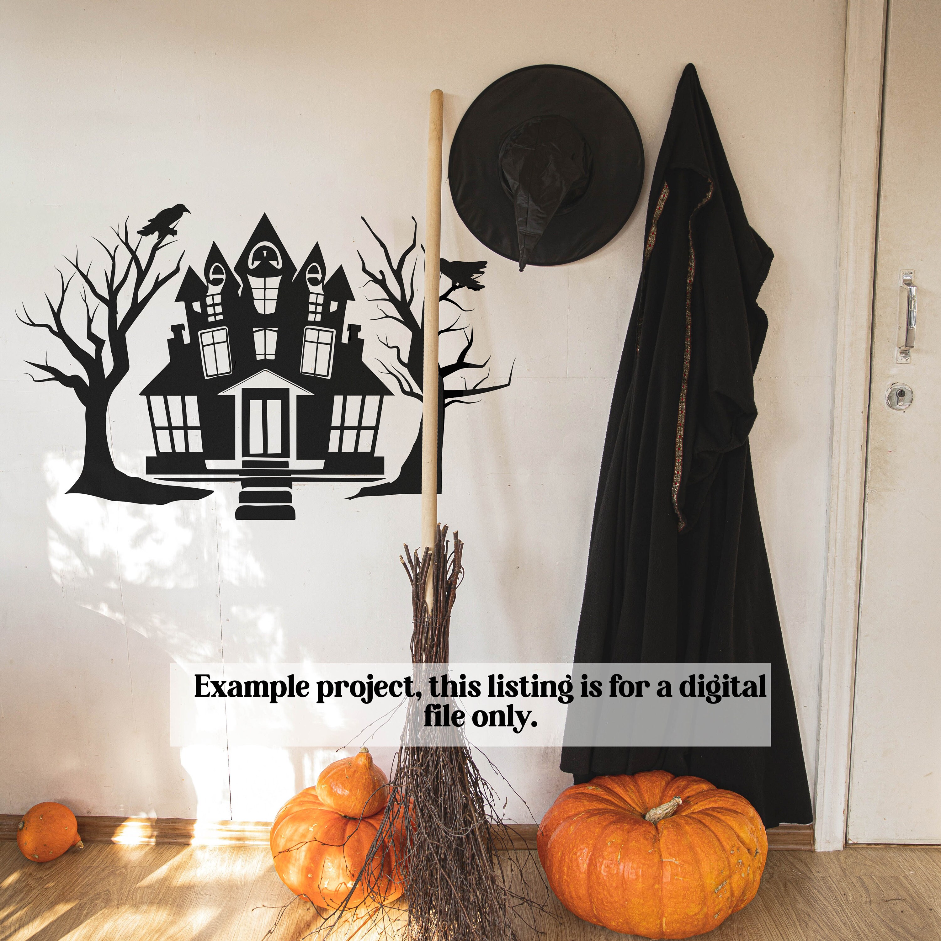 Maison hantée Digital SVG, PNG, jpeg, pack de fichiers DXF | Halloween ...