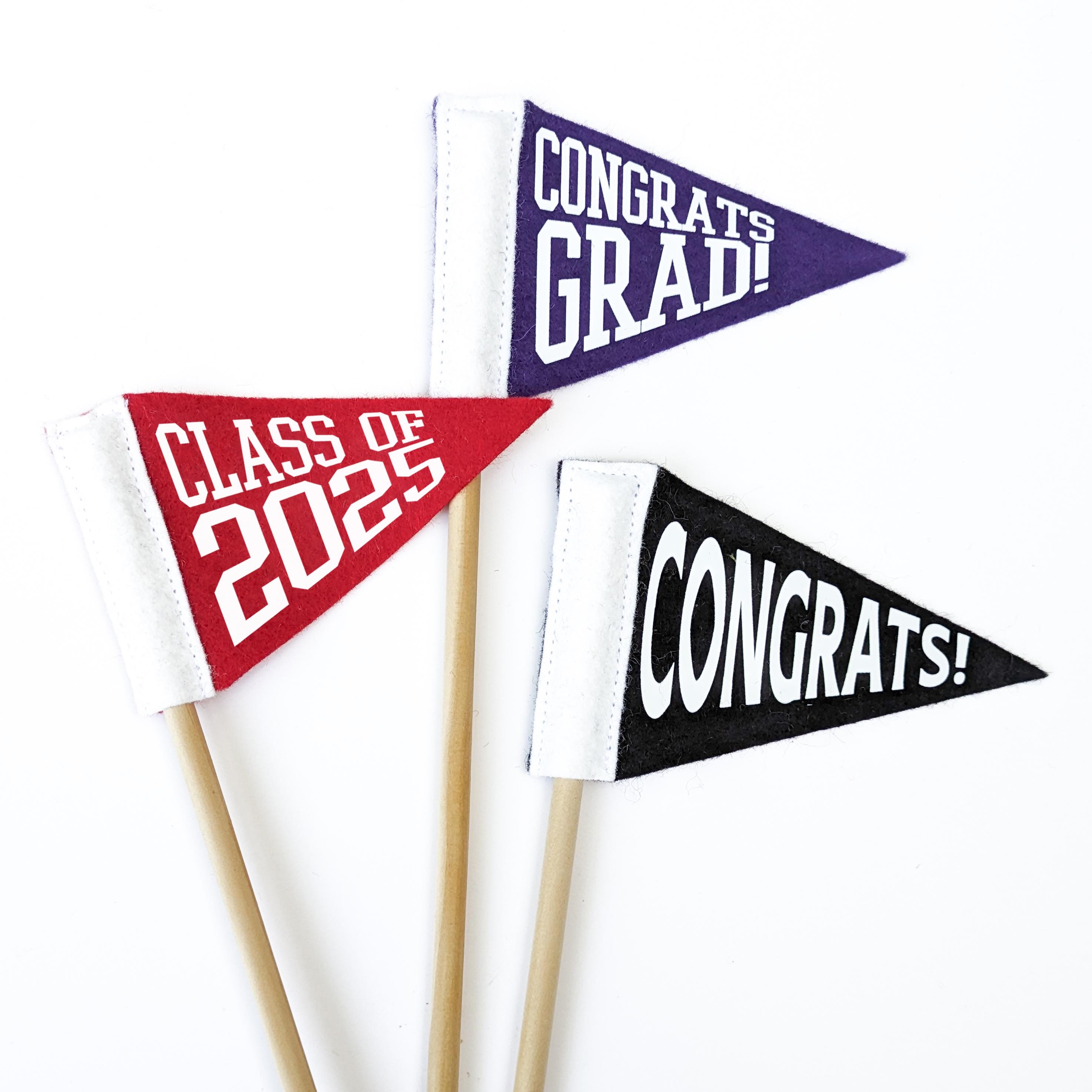 Class of 2025, Congrats Grad | Tiny Message Graduation Pennant on a ...