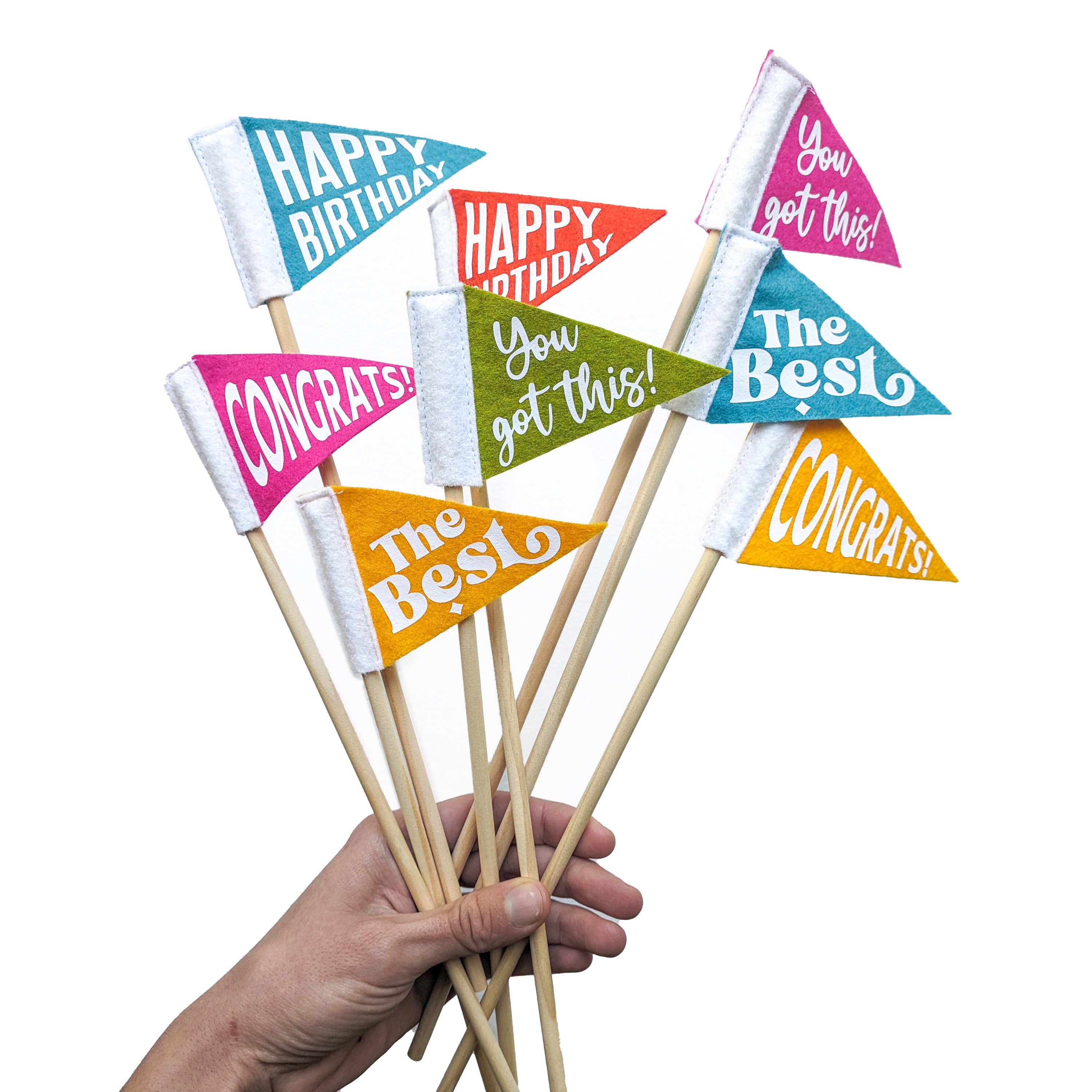 Congrats, Happy Birthday, the Best, You Got This | Tiny Message Pennant ...
