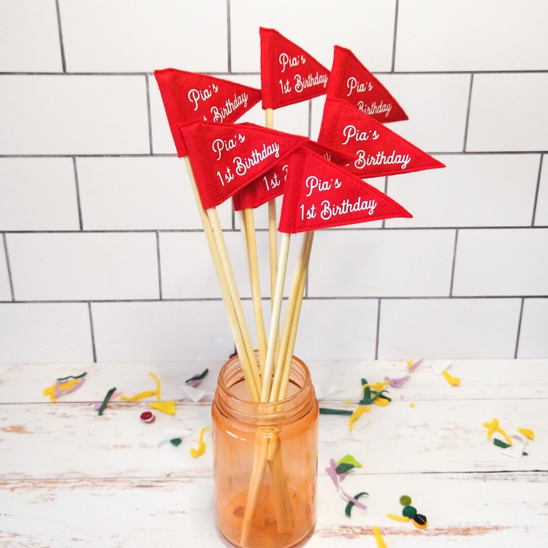 CUSTOM Tiny Pennant Miniature Personalized Felt Pennant on a Stick 2.5 ...