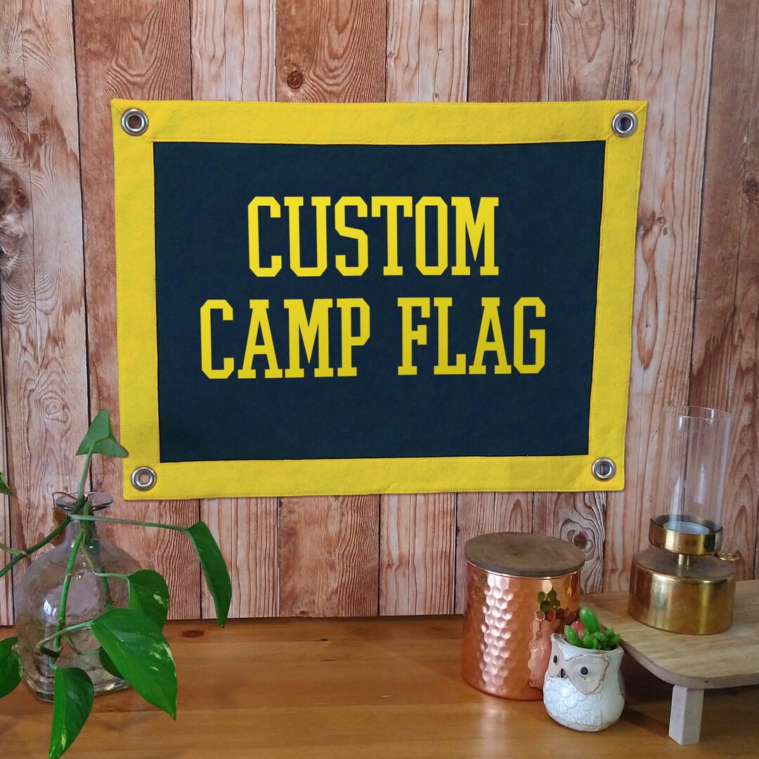 CUSTOM LARGE Felt Camp Flag, 15x20 Inch Personalized Banner - Etsy
