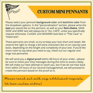 CUSTOM Mini Pennant | Small Felt Pennant on a Stick | Personalized ...