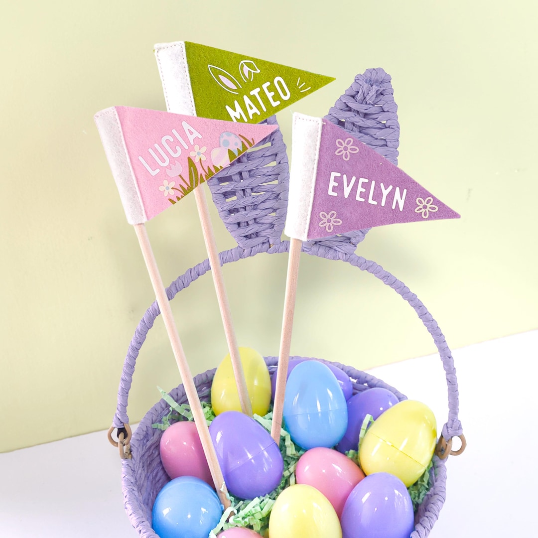 Easter Basket Name Tag Pennant | New Style | Exclusively on Etsy - Etsy