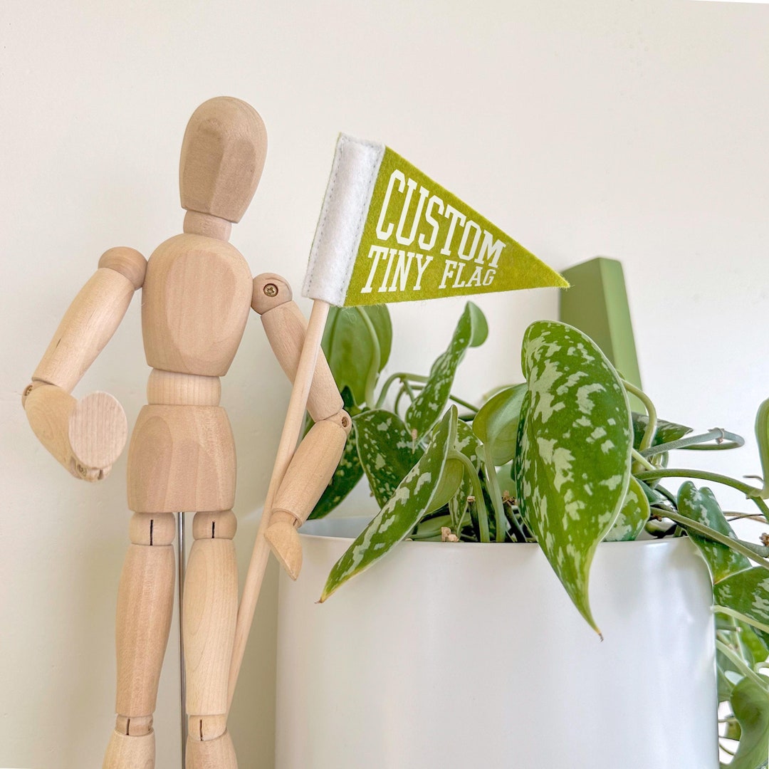 CUSTOM Tiny Pennant | Miniature Personalized Felt Flag on a Stick ...