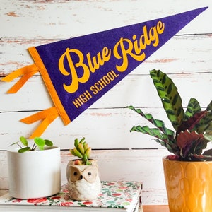 SCHOOL SPIRIT Custom Felt Pennant | Graduation Gift | Photo Prop | Grad ...