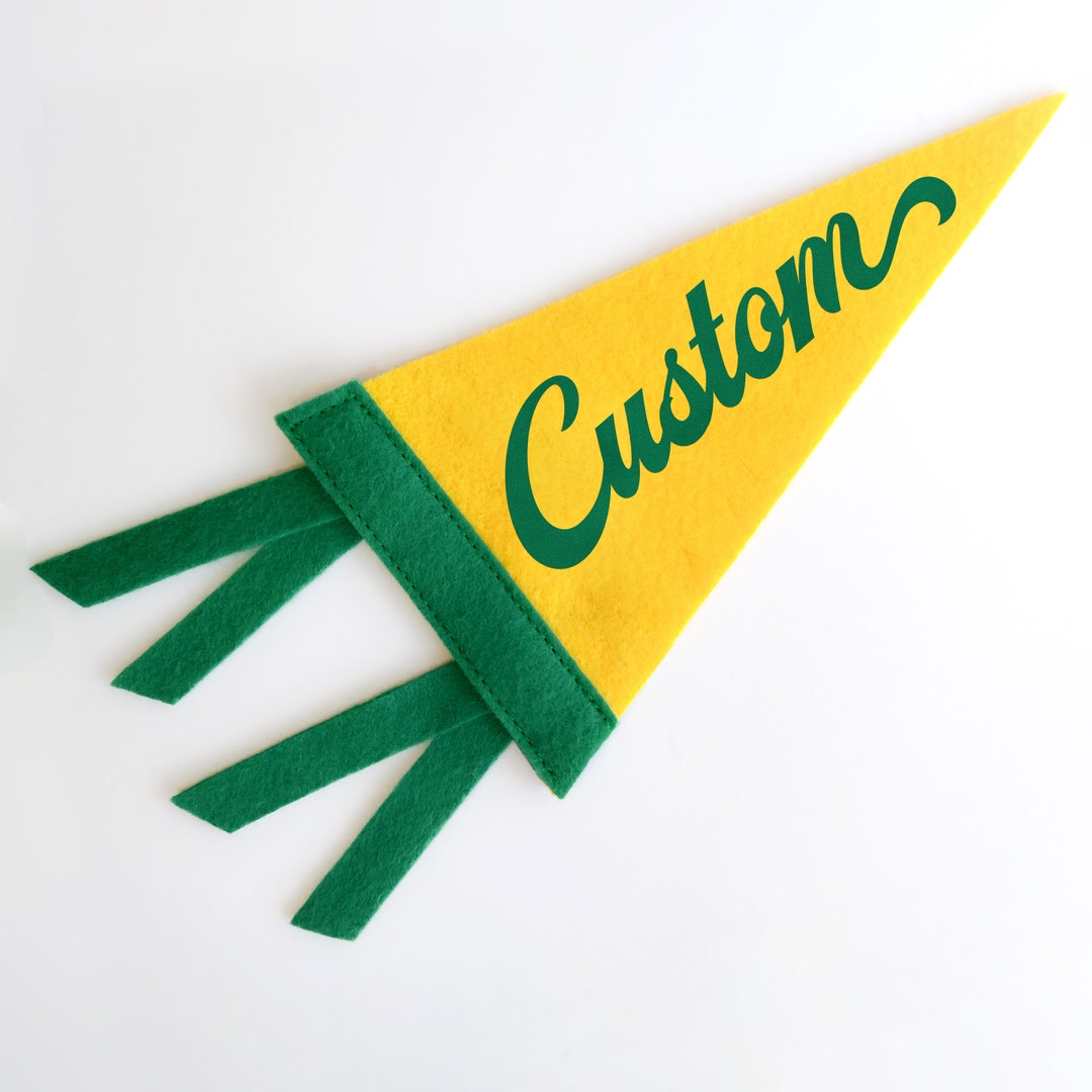 Custom Mini Pennant Flag | 4x7 Inch Flag With Ties | School Spirit ...