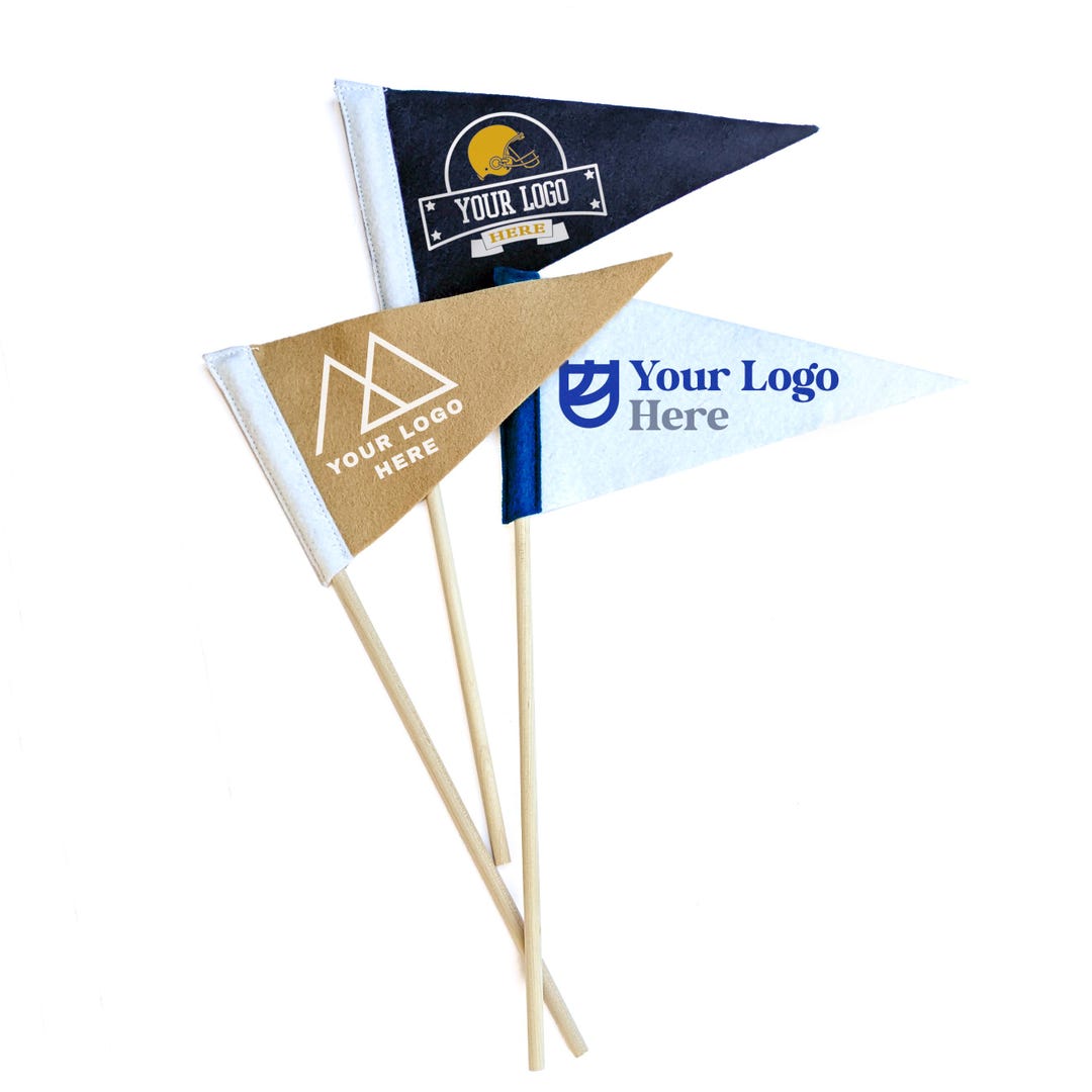 Custom Logo Pennants- Promotional Bulk Mini Flags for Business, Teams ...