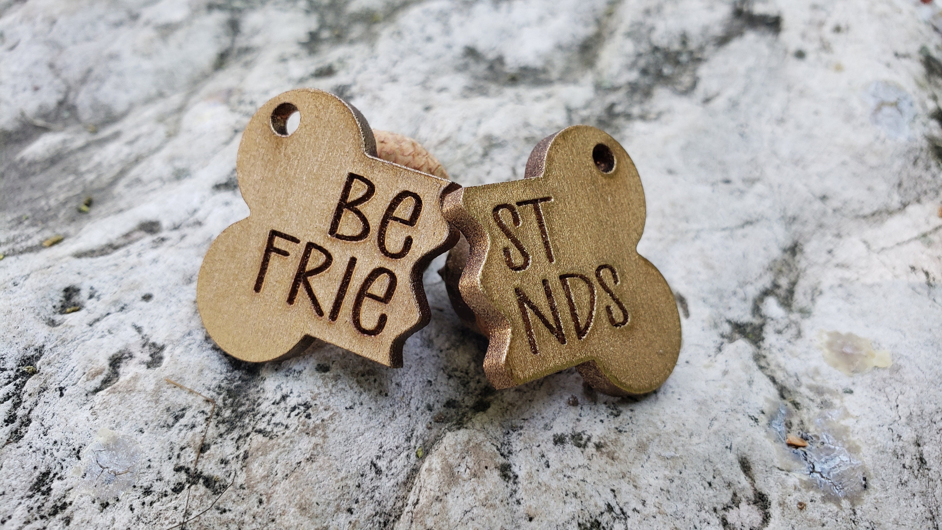 Wooden Dog Tags Best Friends Dog Tag Dogs Best Friend Split - Etsy