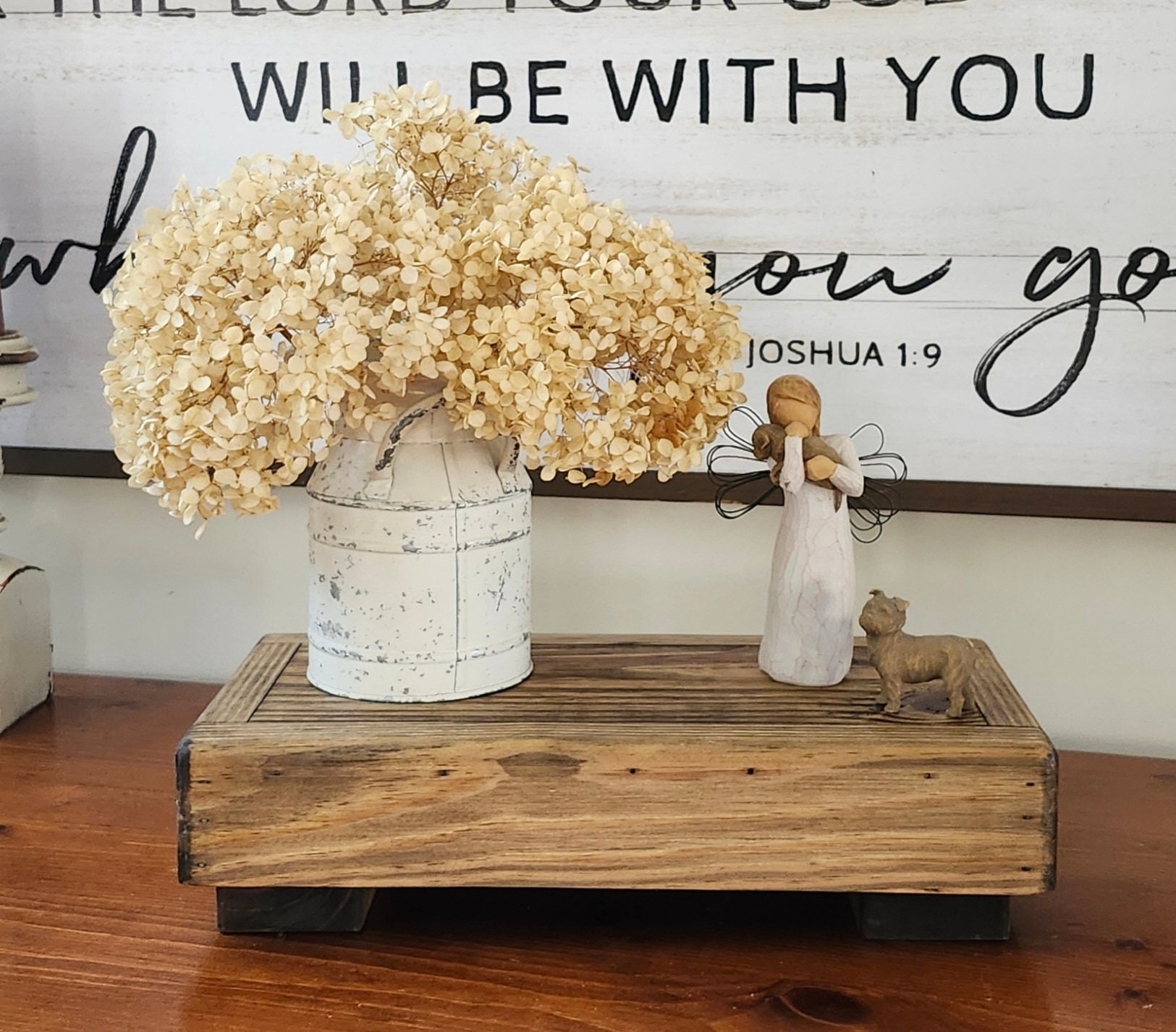 Small Wood Riser Chunky Wood Coffee Table Home Coffee Bar Accessories ...