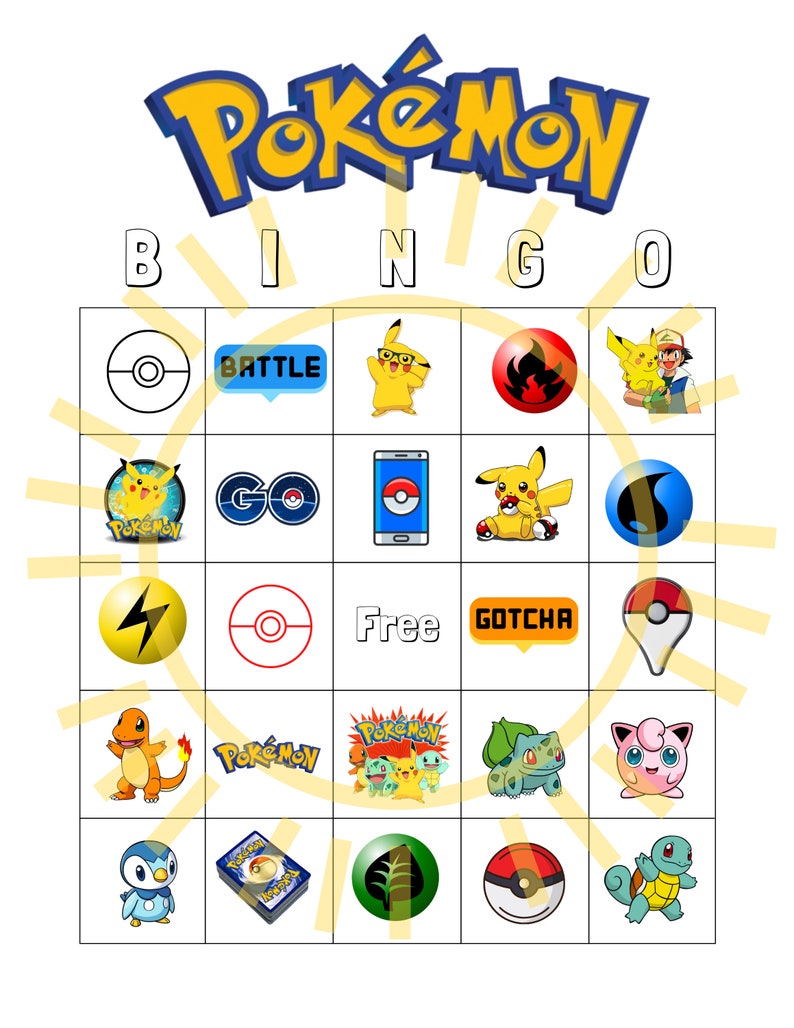 Pokemon Bingo Pokemon-inspired Game - Etsy