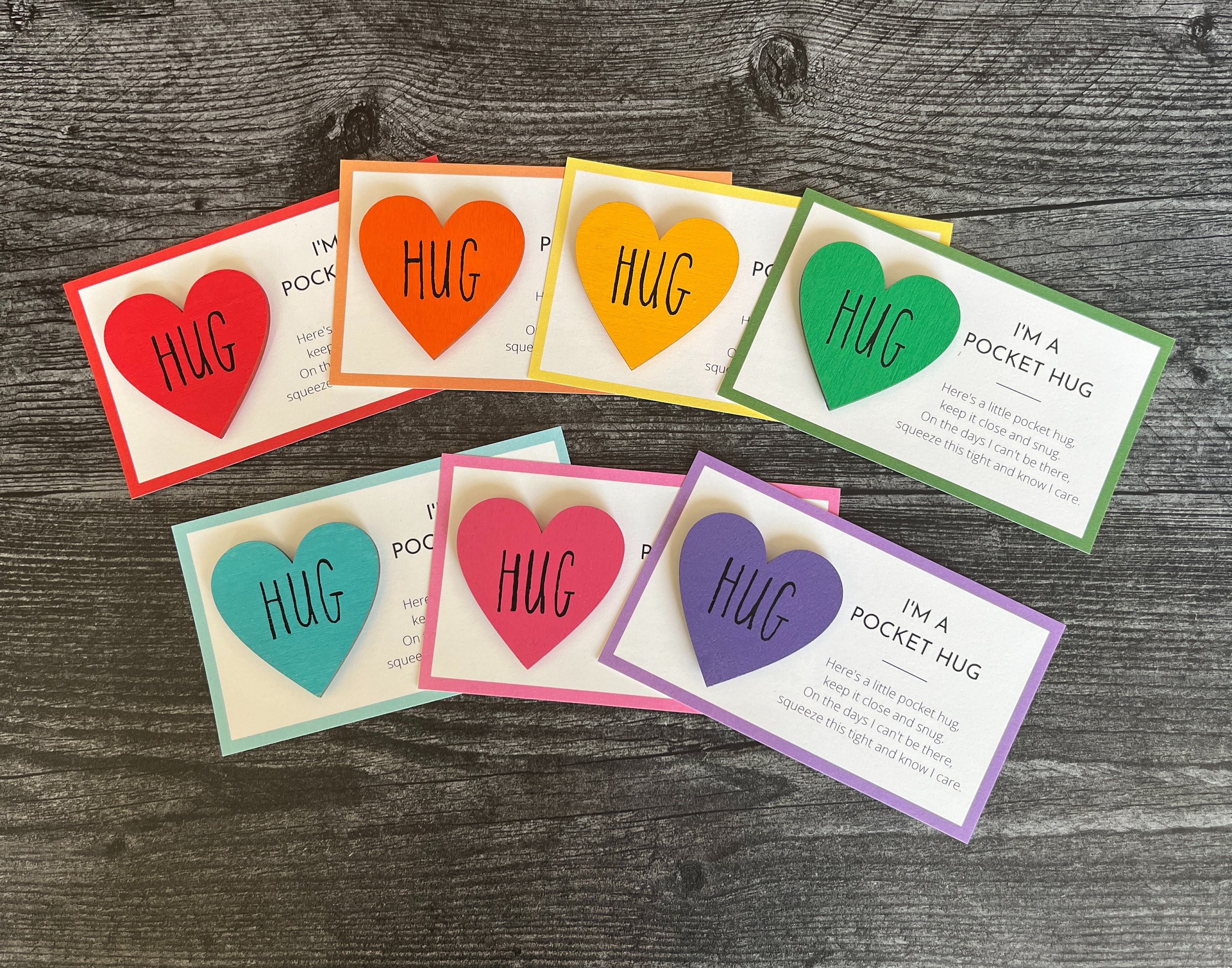 Pocket Hug Token: Hand-painted Wooden Miss You Gift - Etsy