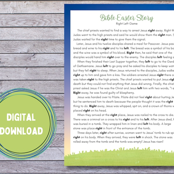 Bible Story in Left to Right Game - Etsy