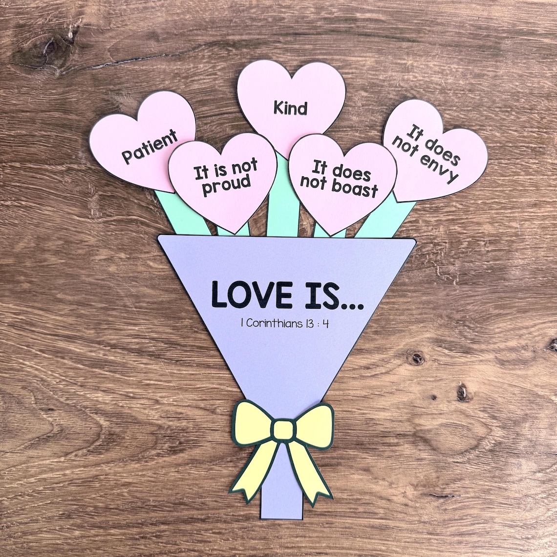1 Corinthians 13:4 Bible Craft | Valentine's Day Craft | Digital ...