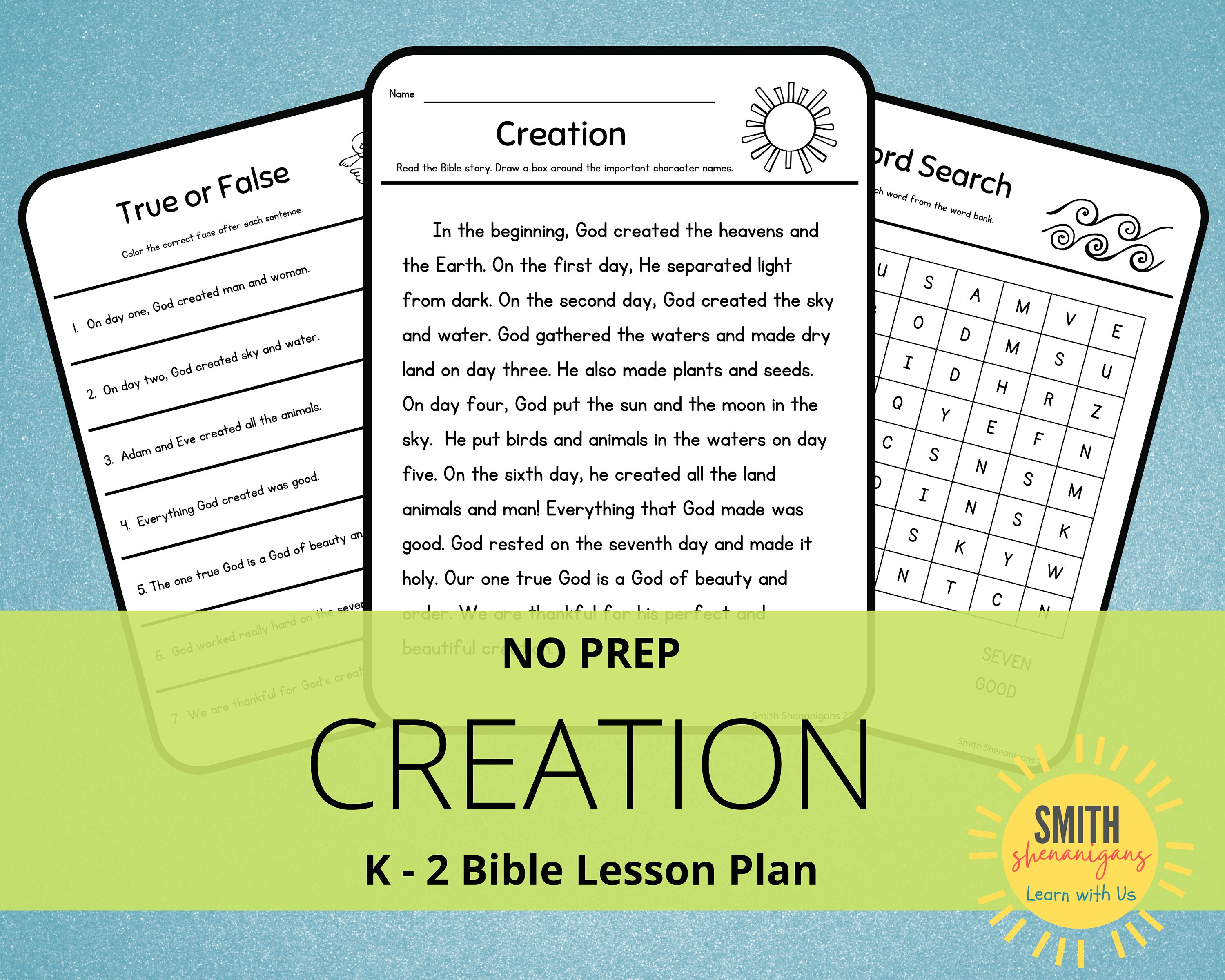 Creation Day 2 Lesson Plans