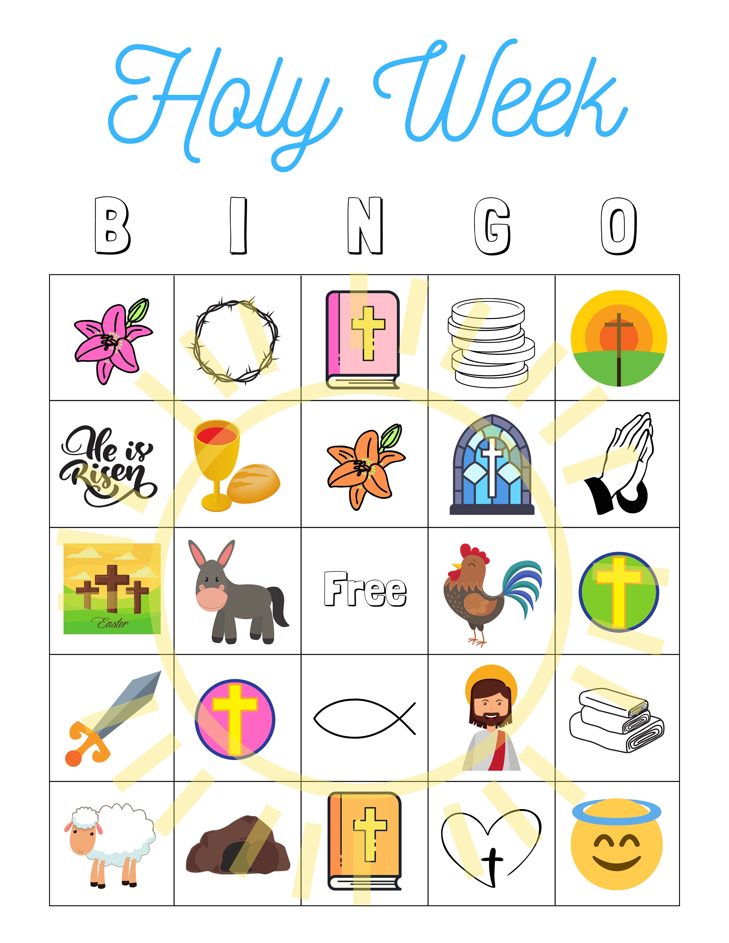 Holy Week Bingo Easter Bingo Lent - Etsy