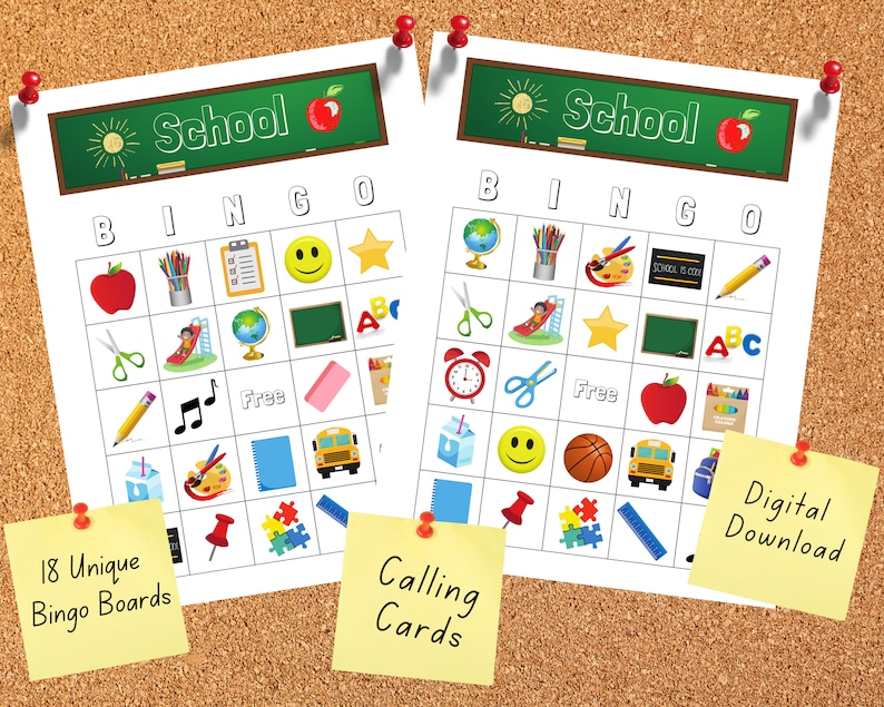 School Bingo Back to School Bingo End of the School Year Bingo - Etsy