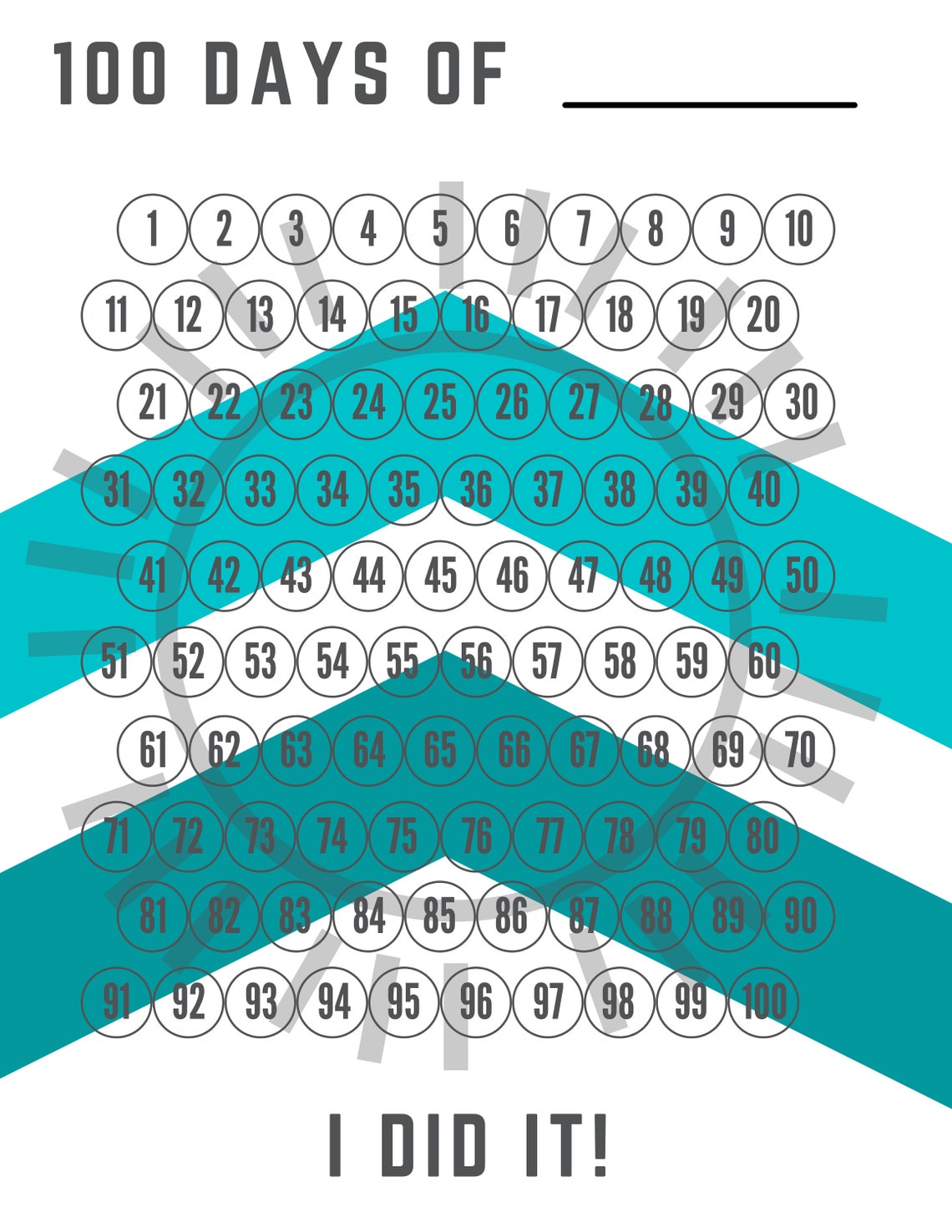 100 Days Tracker Goal Checklist Healthy Habits Tracker - Etsy