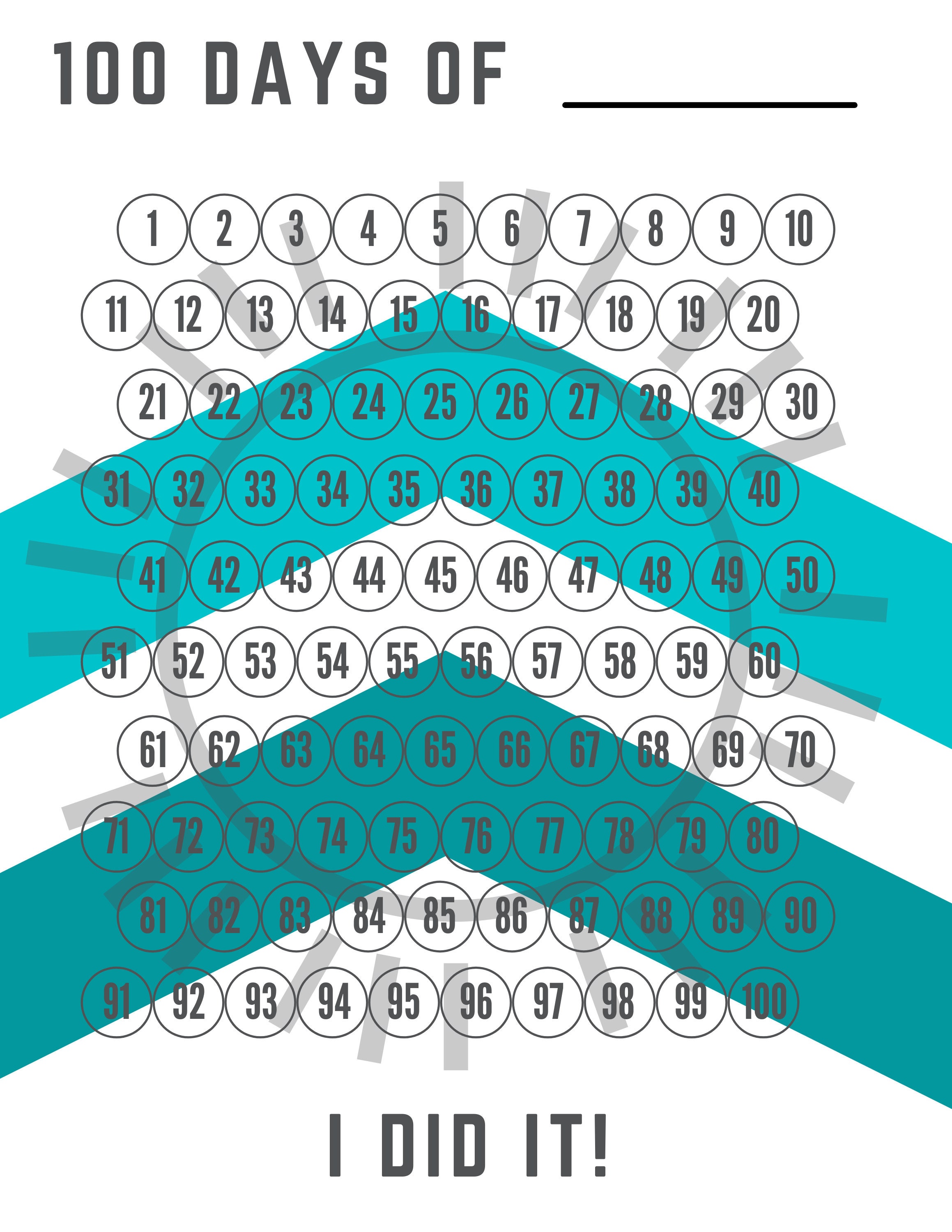 100 Days Tracker Goal Checklist Healthy Habits Tracker - Etsy