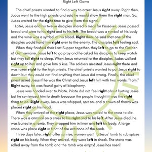 Bible Easter Story Right Left Game (digital Download) - Etsy