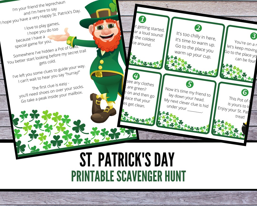 St. Patrick's Day Scavenger Hunt | St. Patrick's Day Game - Etsy