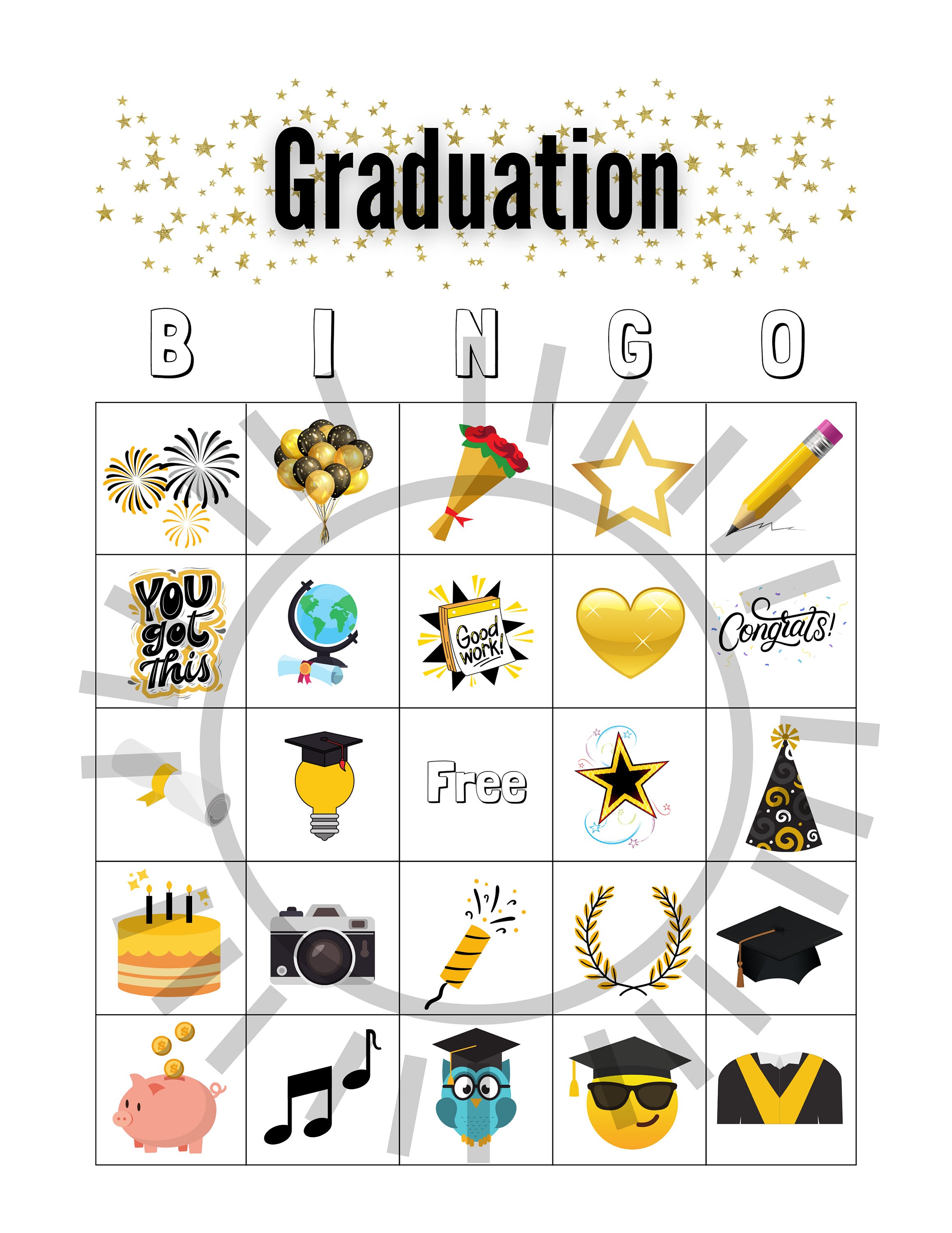 Graduation Bingo Graduation Party Game - Etsy