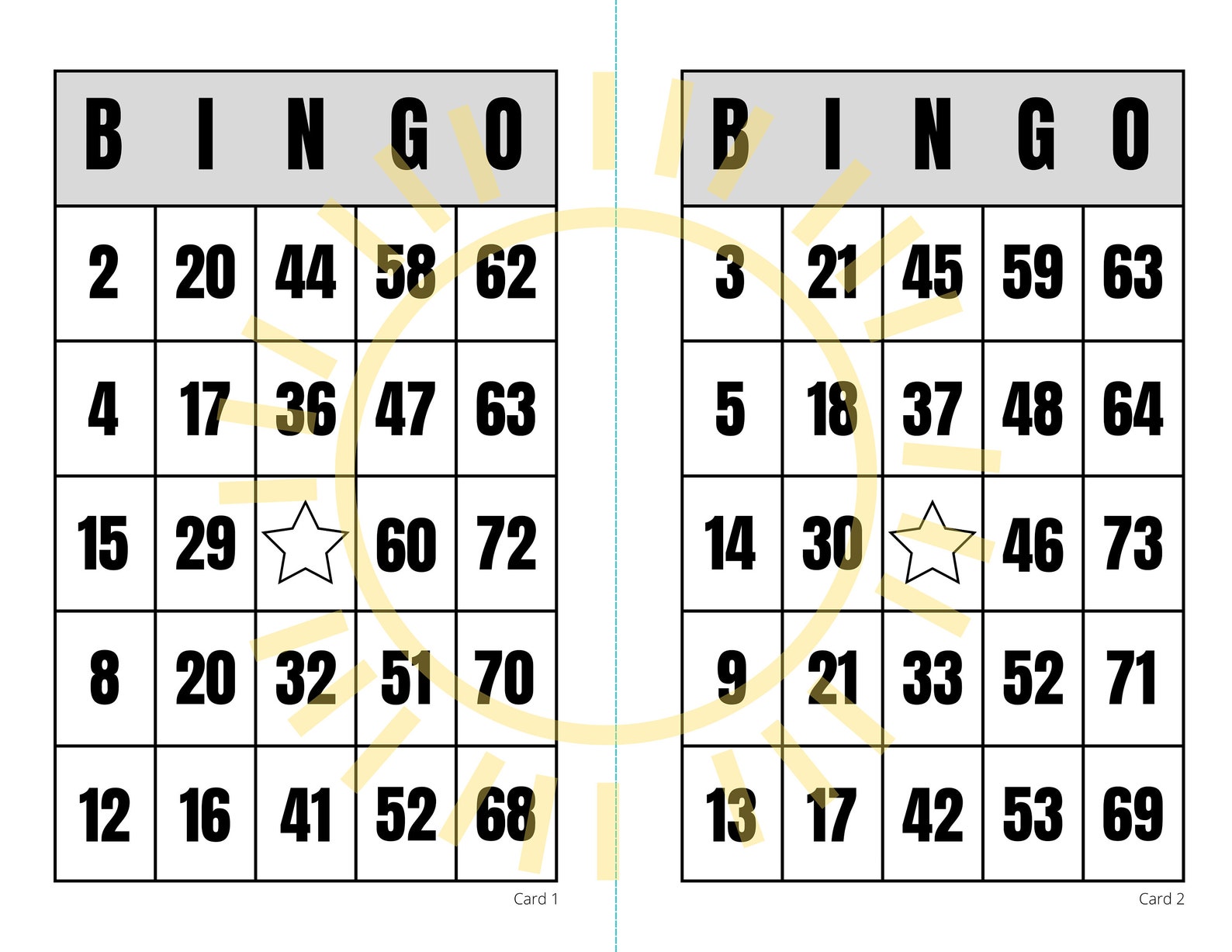 100 Unique Bingo Cards: Printable Bingo Boards (digital Download) - Etsy