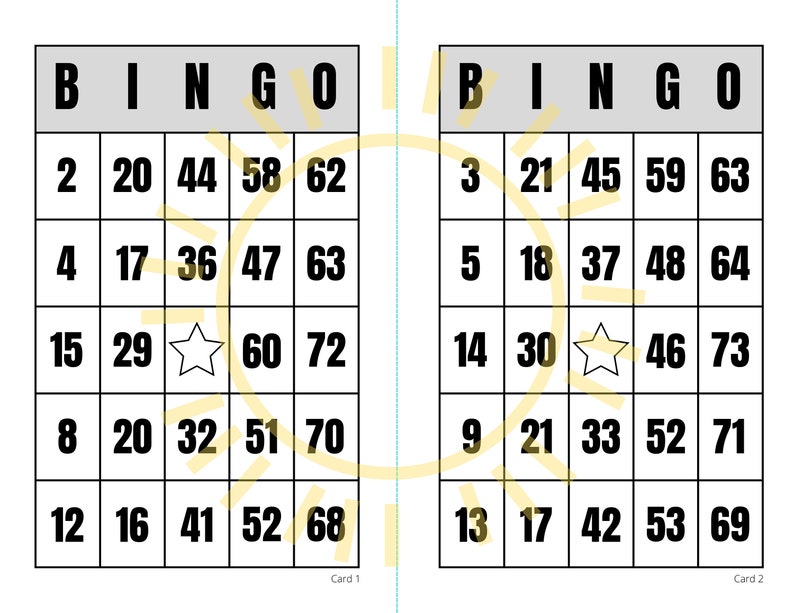 100 Unique Bingo Cards: Printable Bingo Boards (digital Download) - Etsy