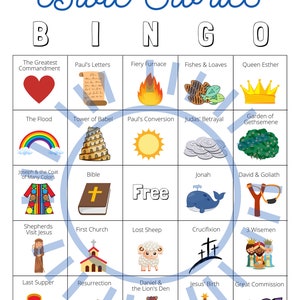 Bible Story Bingo Game: Sunday School Activity (digital Download) - Etsy