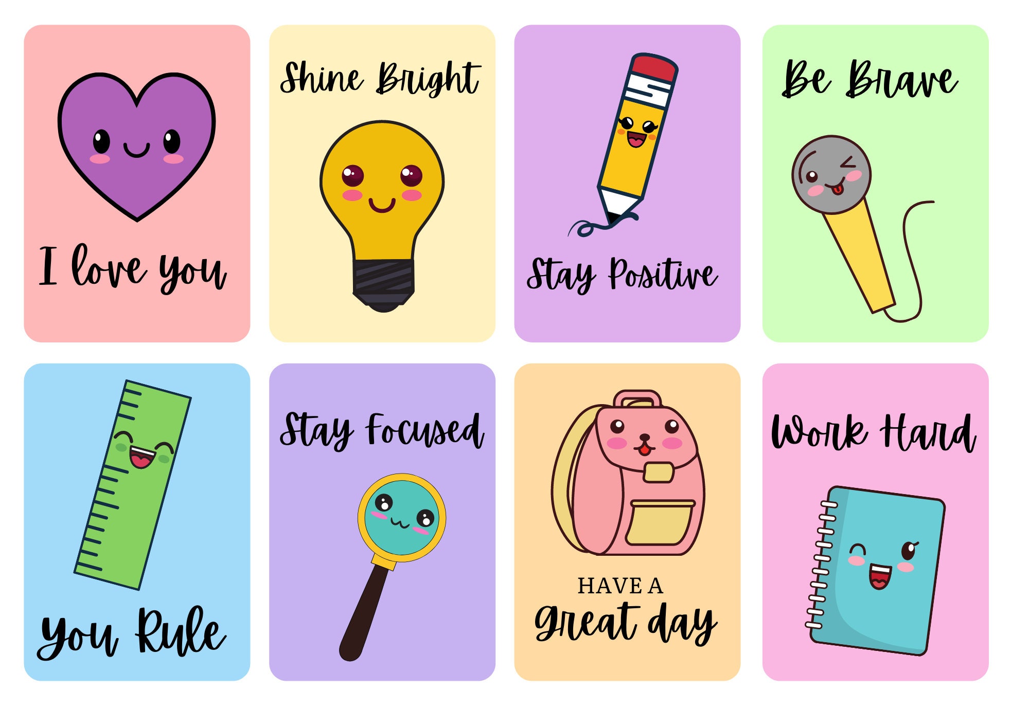 Lunch Box Notes 40 unique designs | Etsy