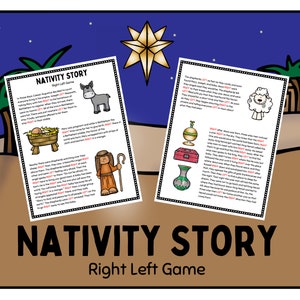 Nativity Story Right Left Game: Christmas Activity (digital Download ...