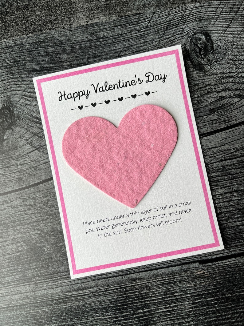 Wildflower Seed Paper Valentines: Plantable Heart Classroom Cards, Eco ...