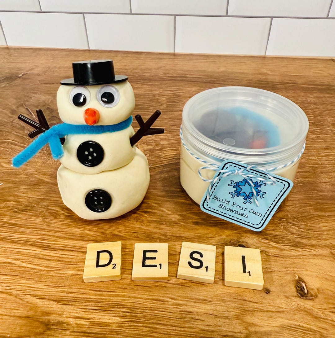 Build Your Own Snowman: White Play Dough Kit (5oz) | Winter Crafts ...