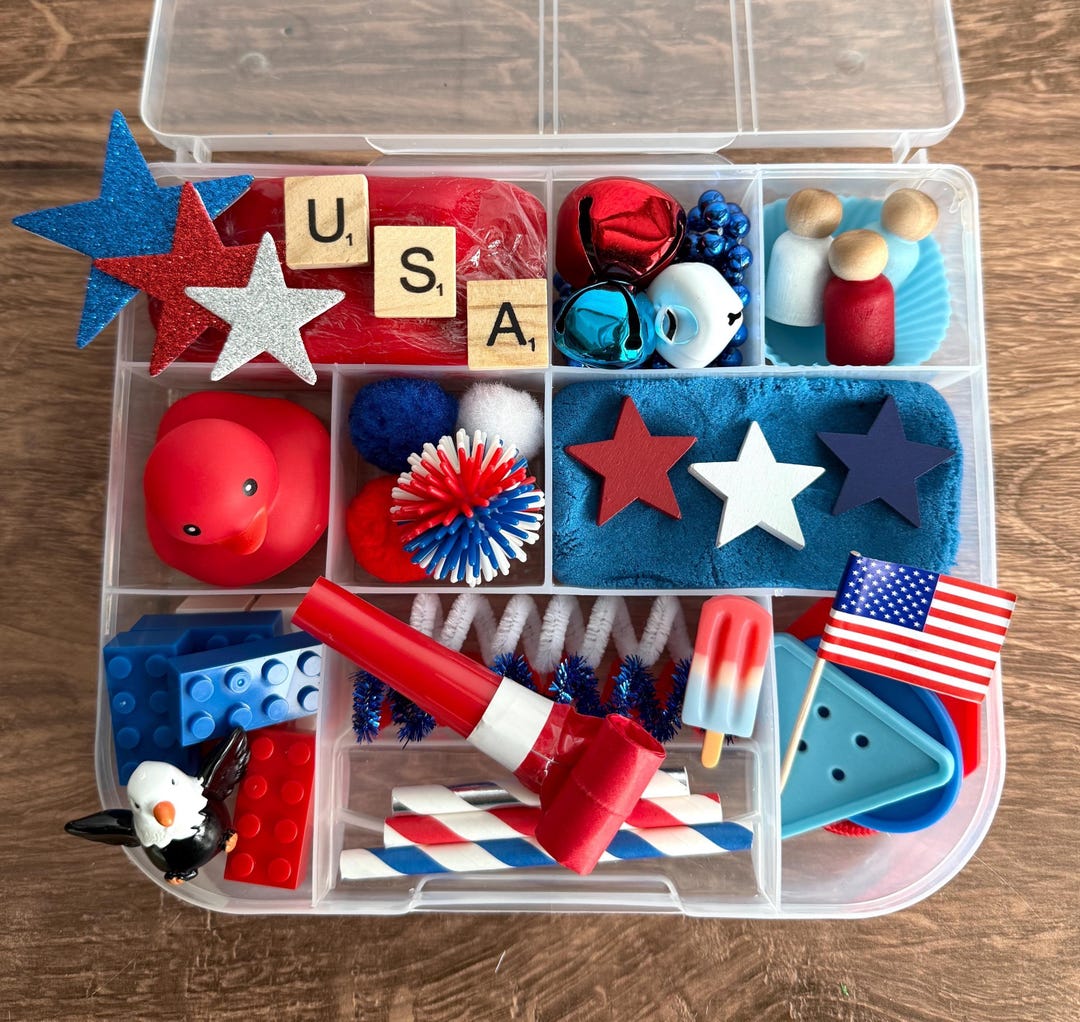Stars and Stripes Sensory Kit | 4th of July, Kinetic Sand and Play ...