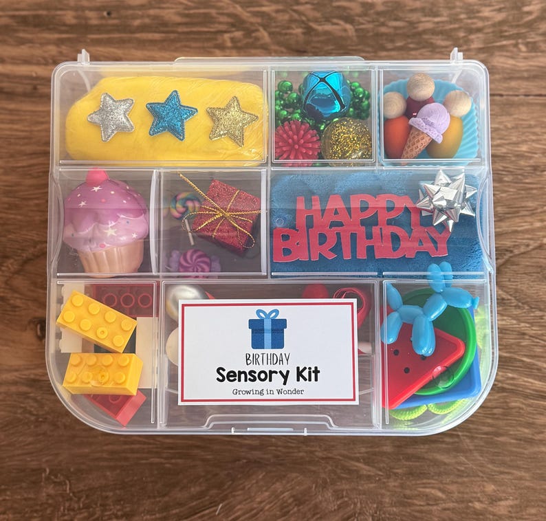 Birthday Sensory Kit | Kinetic Sand and Play Dough | Personalize With ...