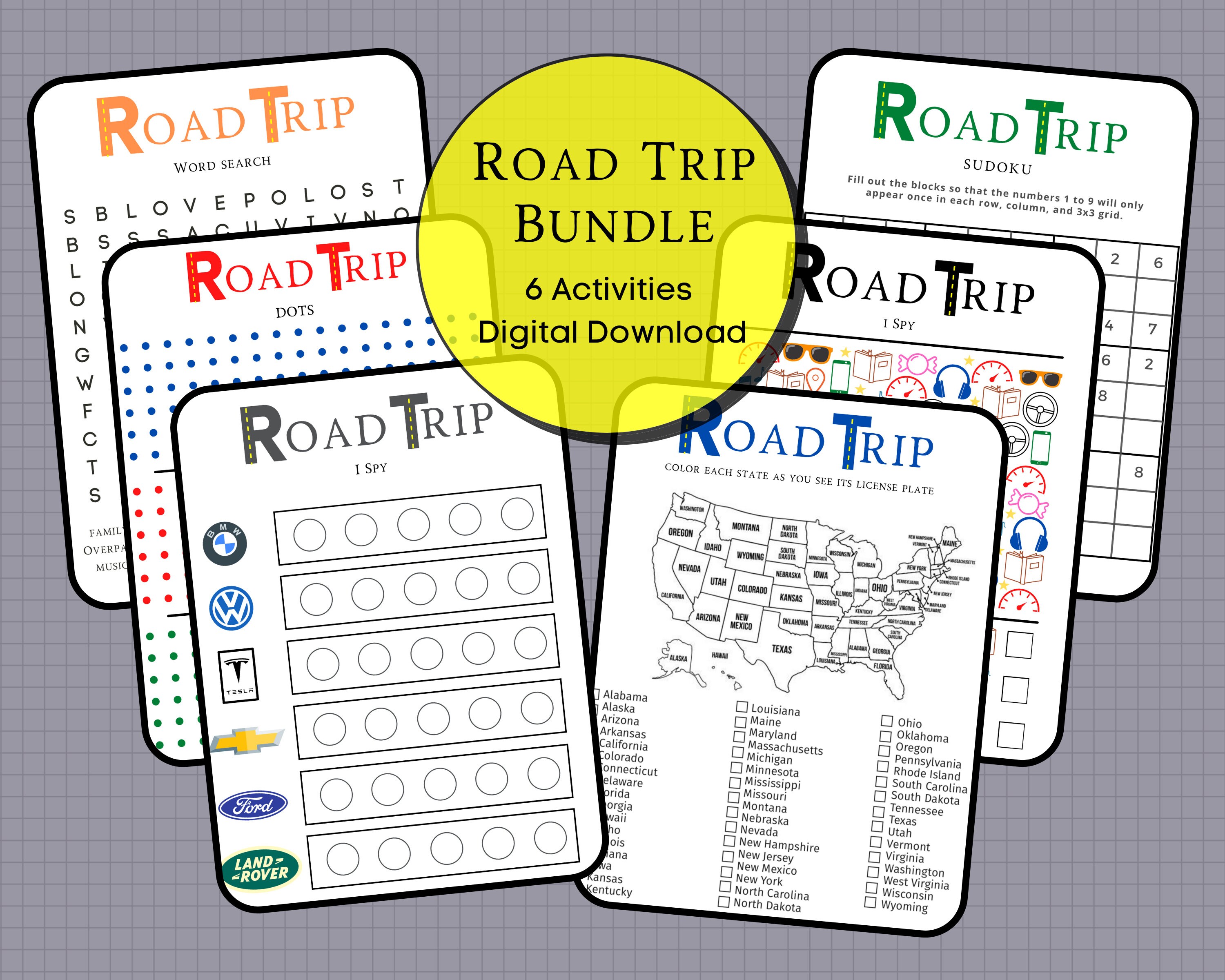 Road Trip Bundle 6 Activities - Etsy