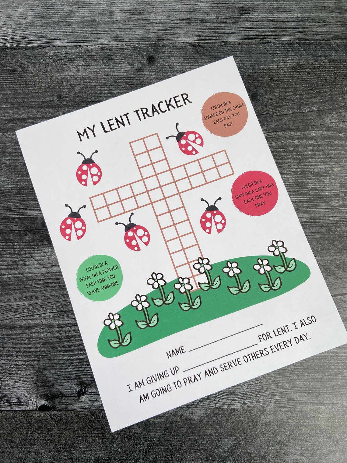 Lent Tracker Easter Game 40 Day Lent Calendar Church - Etsy
