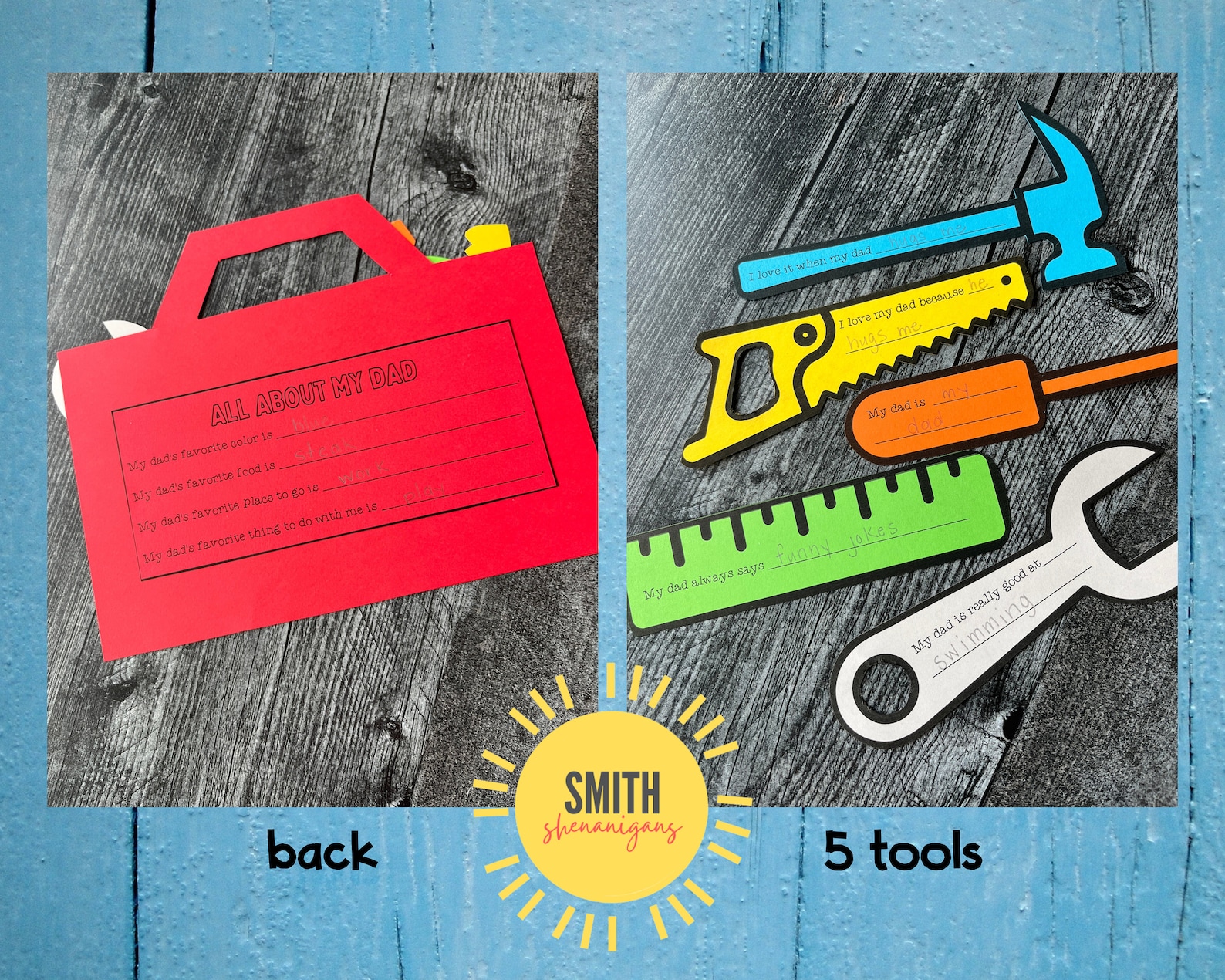 Happy Father's Day Craft | Toolbox Craft for Dad | Digital Download - Etsy