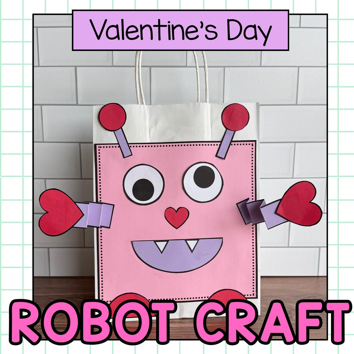 Valentine's Day Robot Craft | School Valentine Collection Bag - Etsy